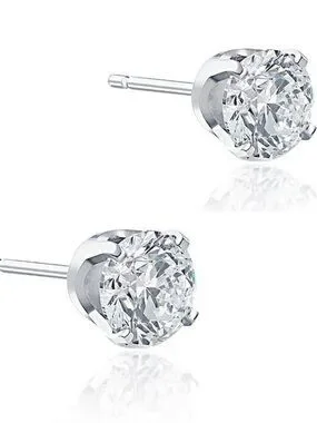 Jewelry | 14k White Gold Natural Diamond Screw Back Stud Earring 10 Ctw ...
